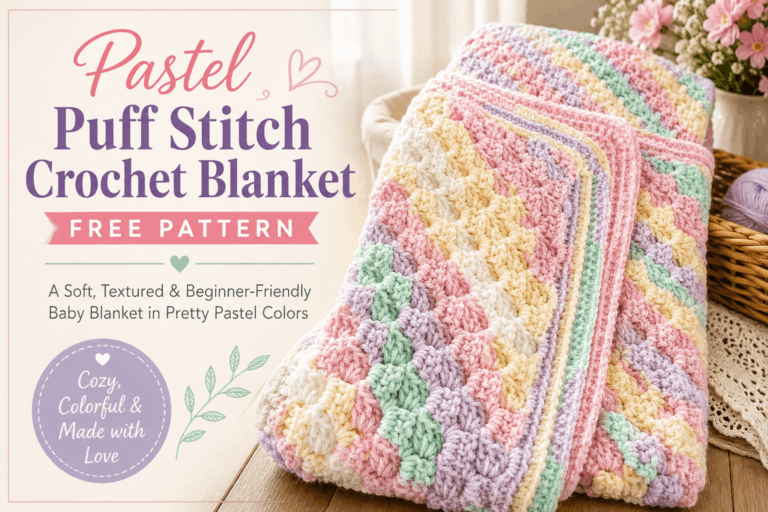 Pastel Puff Stitch Crochet Blanket Pattern – A Soft and Textured Baby ...